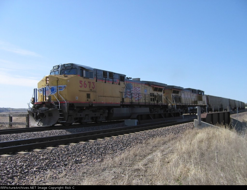 UP 5673 Leads EB Coal Loads